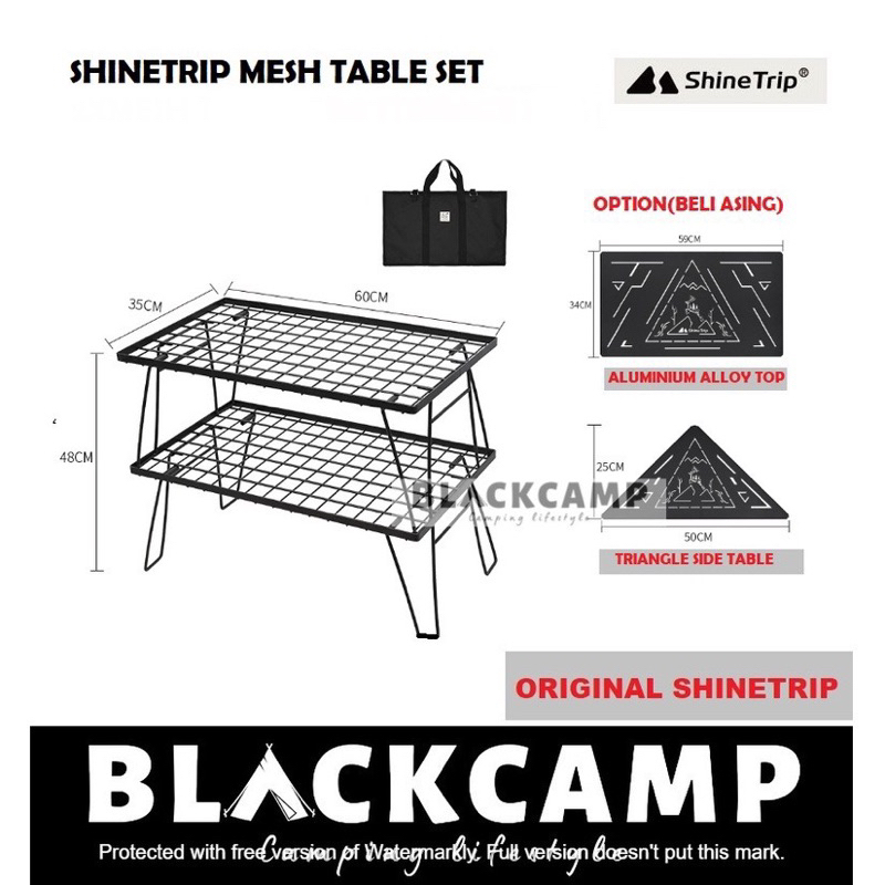 ShineTrip Foldable Steel Mesh Camping Table with Aluminum Alloy Top ...