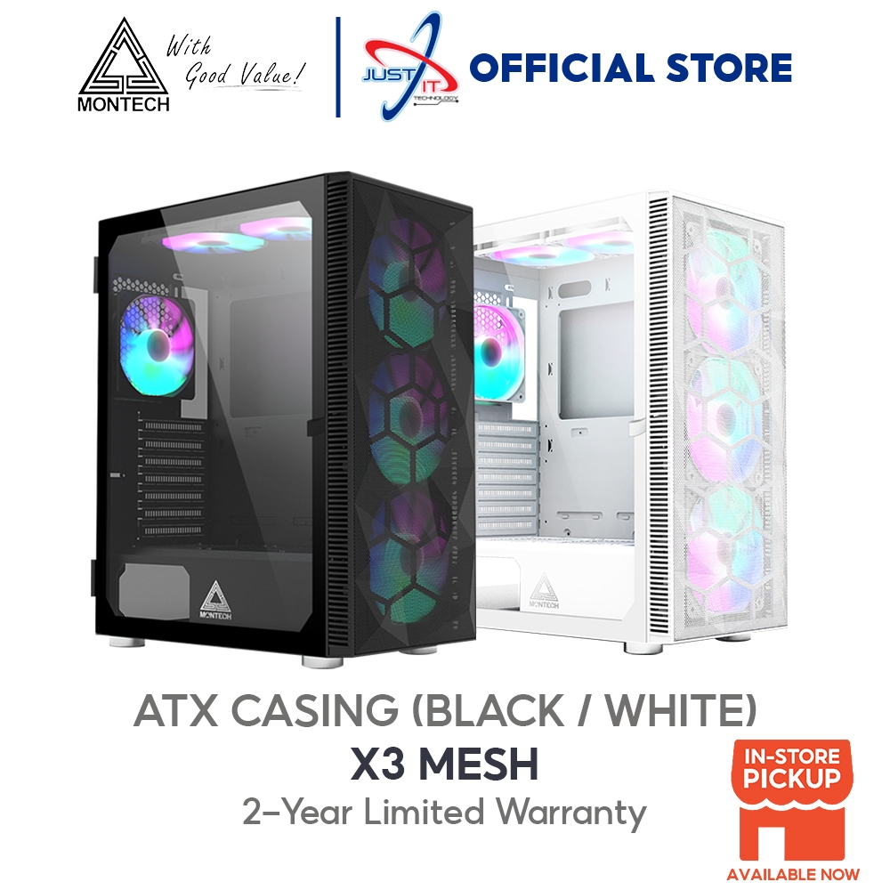 Montech X3 Mesh ATX Gaming Case - Black/White | Shopee Malaysia