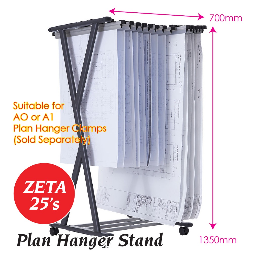 Plan Hanger Stand Suitable A1 & A0 Plan hanger Clamps | Plan Rack | 大圖架 ...