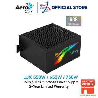 Aerocool LUX RGB 80Plus Bronze Power Supply PSU ( 550W / 650W / 750W ...