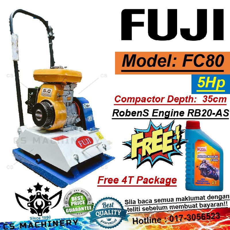 HeavyDuty!! FUJI Plate Compactor c/w ROBENS RB20-AS FC80 for Road ...
