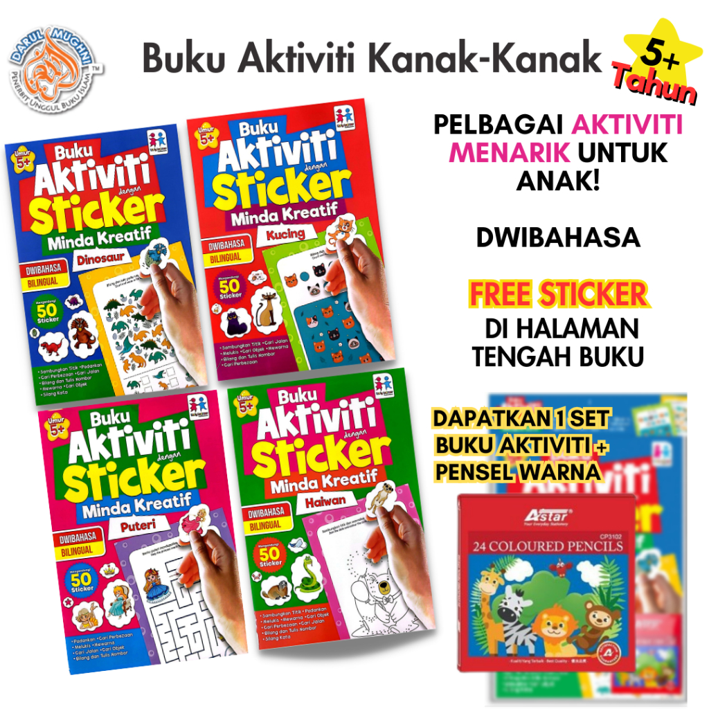 BUKU AKTIVITI DENGAN STICKER MINDA KREATIF - sticker book-childre ...