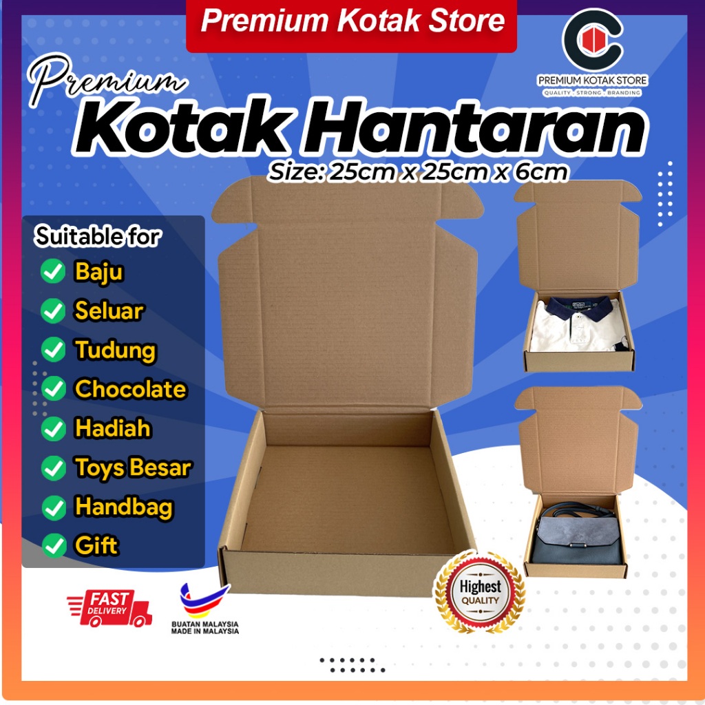 Kotak Baju Tshirt Packaging Box Shirt Dress Pizza Box Kotak Hantaran ...