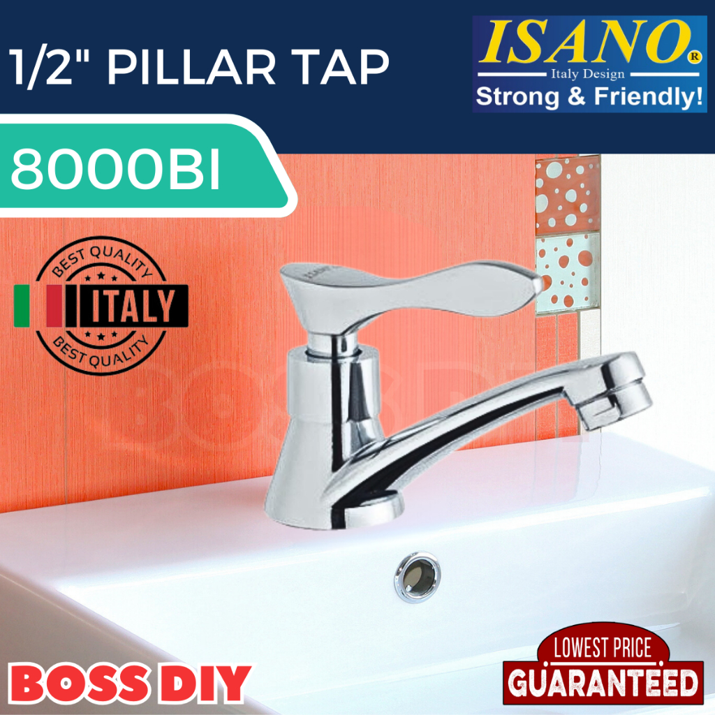 ISANO 1/2" Pillar Tap Bathroom Basin Sink Tap Toilet Wash Basin Faucet ...