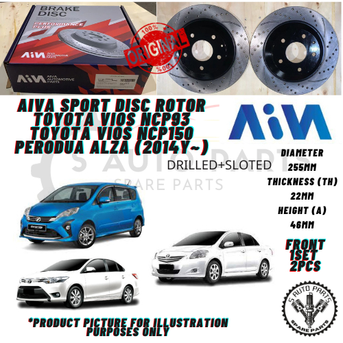 TOYOTA VIOS NCP93 / VIOS NCP150 / PERODUA ALZA (2014Y~) (FRONT) 100% ...