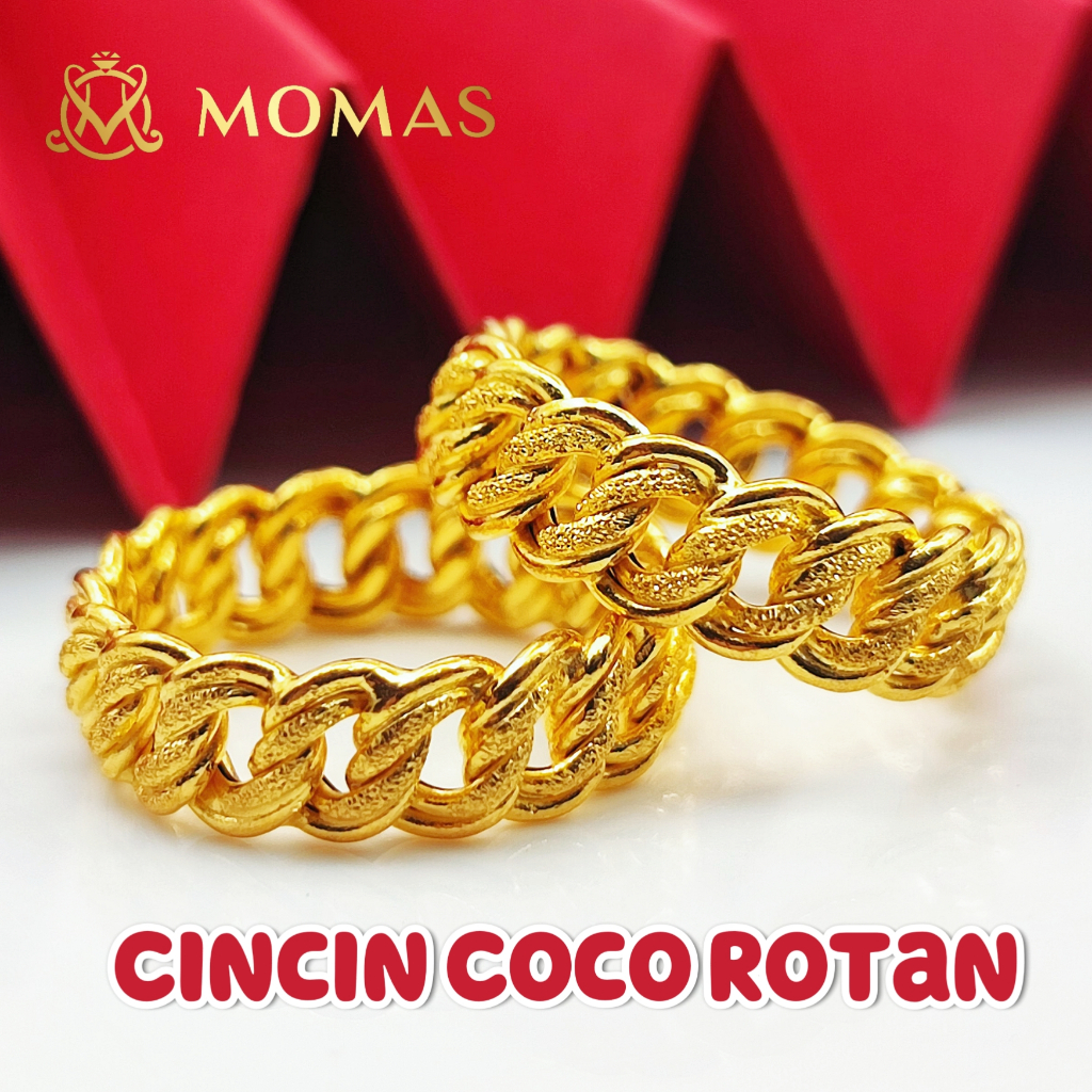Cincin Coco Emas 916 Tulen Cincin Coco Pasir Emas 916 Original Cincin ...