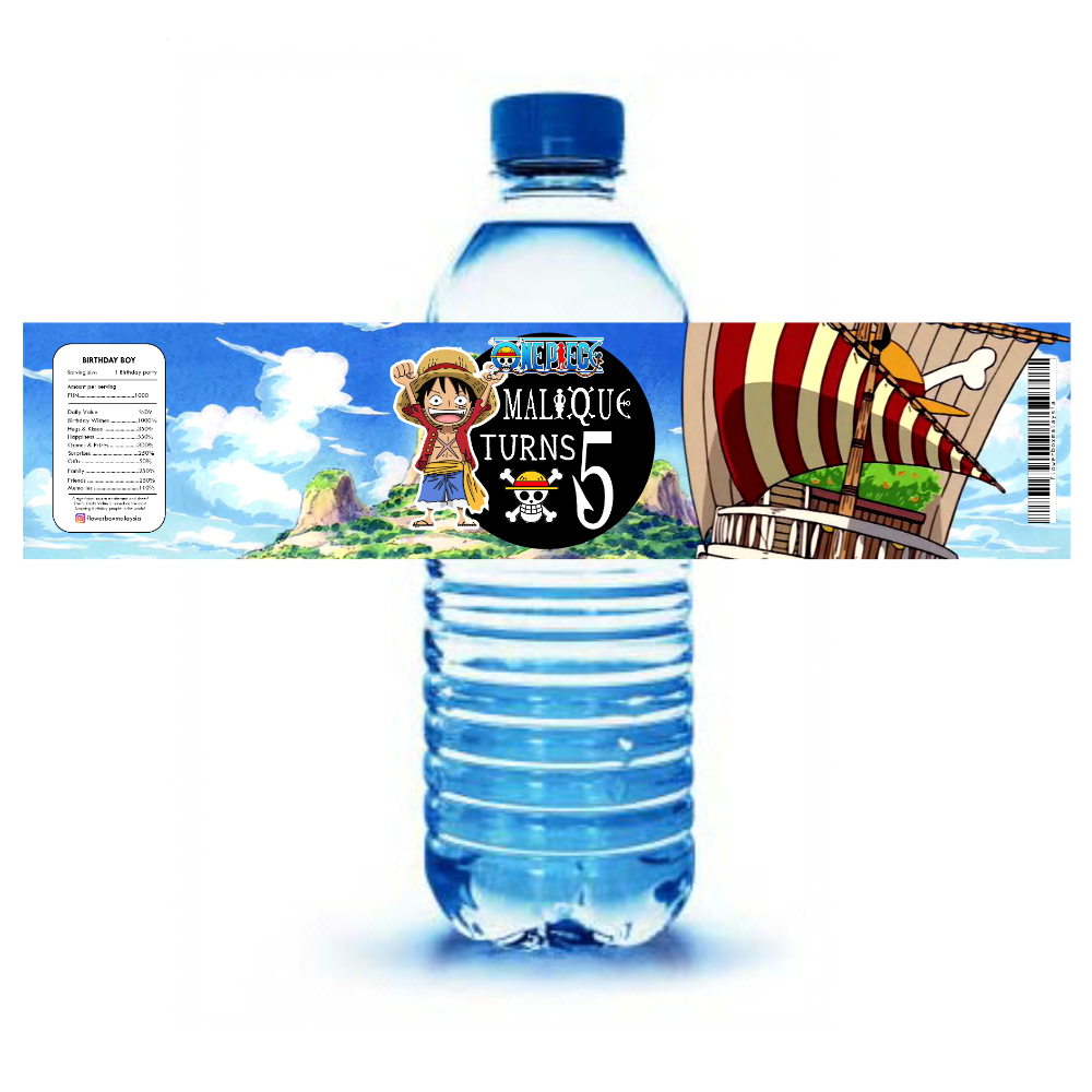 One Piece Monkey D Luffy Theme Paperbag Chipbag Birthday Stickers ...