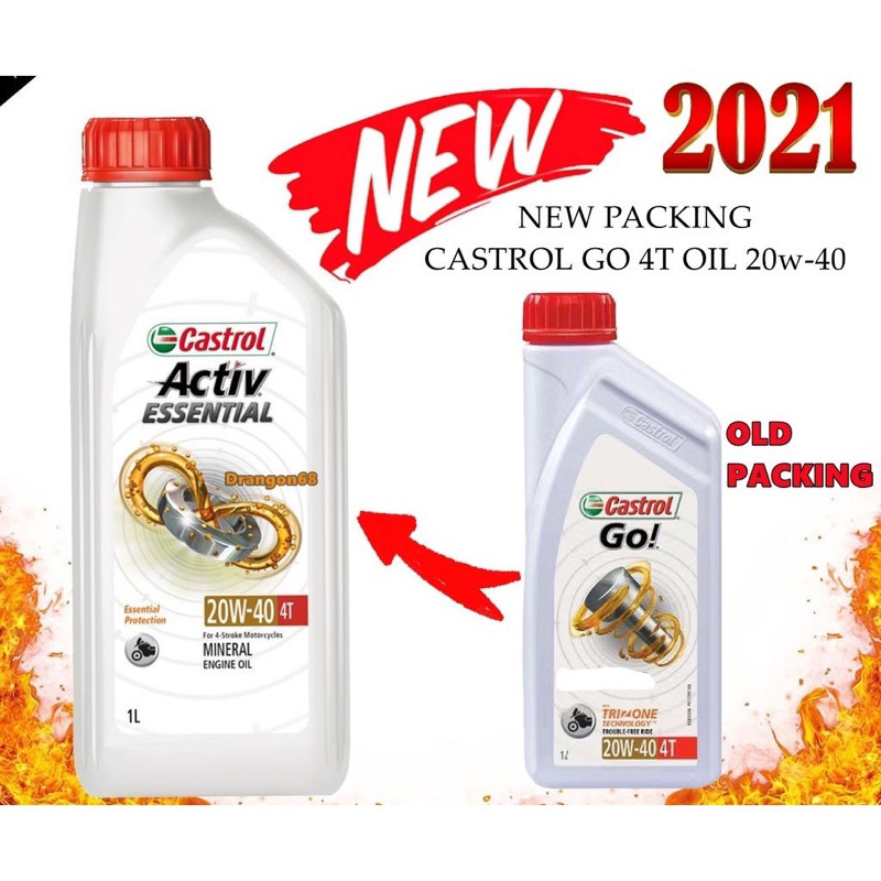 4T/2T Castrol Go 100% Original 4T castrol 20W-40 For 4-stroke ...