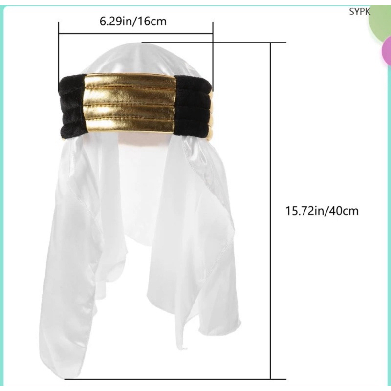 adult gold Igal luxury fabric large white scarf shephard male arab egal ...