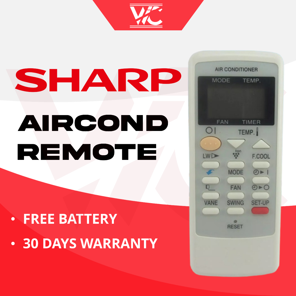 𝐅𝐑𝐄𝐄 𝐁𝐀𝐓𝐓𝐄𝐑𝐘 A751 Sharp Aircond Remote | Replacement Remote Control ...
