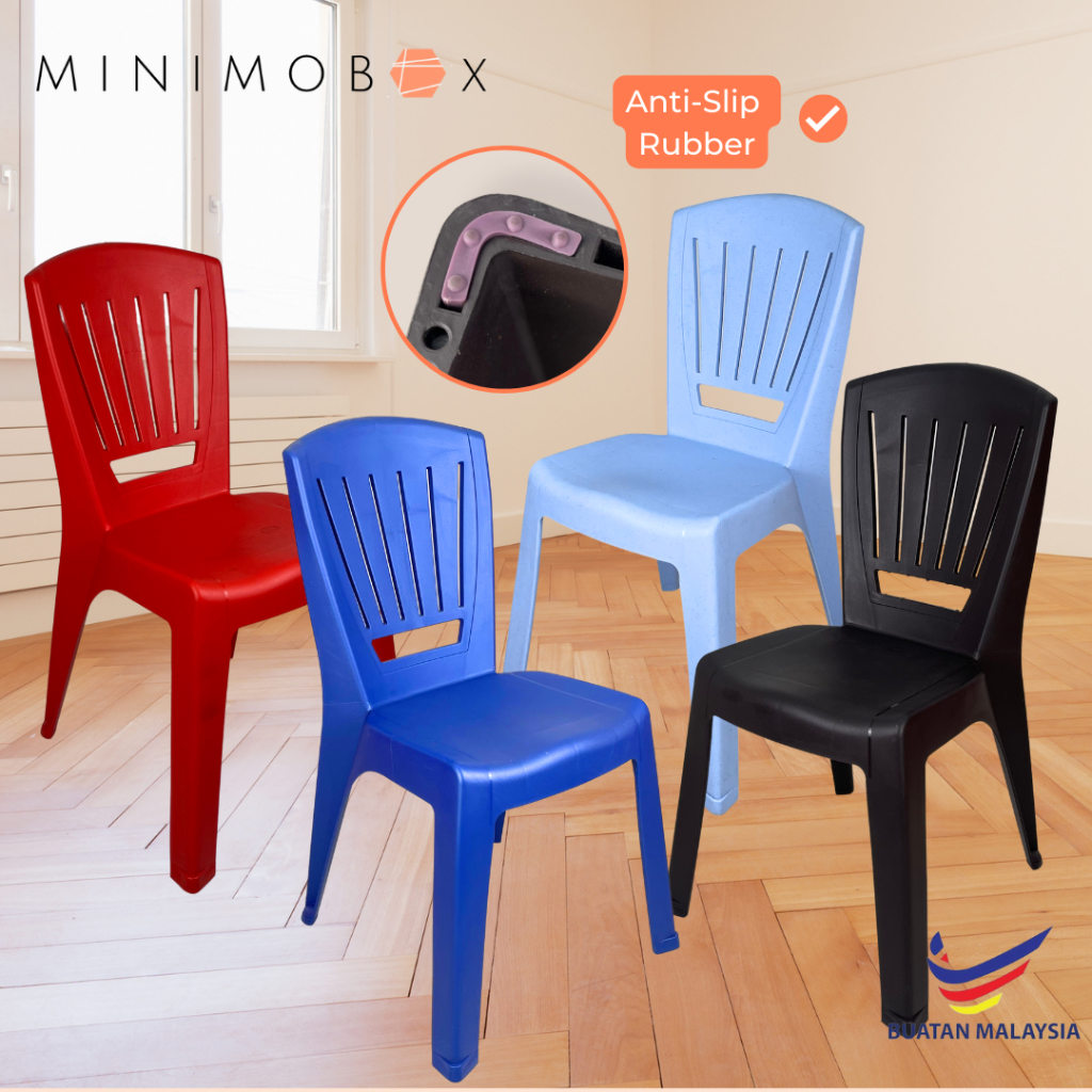 MINIMOBOX Plastic Chair/ Kerusi Makan/ Kerusi Plastik Tebal/ Kerusi ...