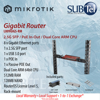 Mikrotik L009UiGS-RM Gigabit Router 802.3af/at 2.5G SFP with 8 Ethernet ...