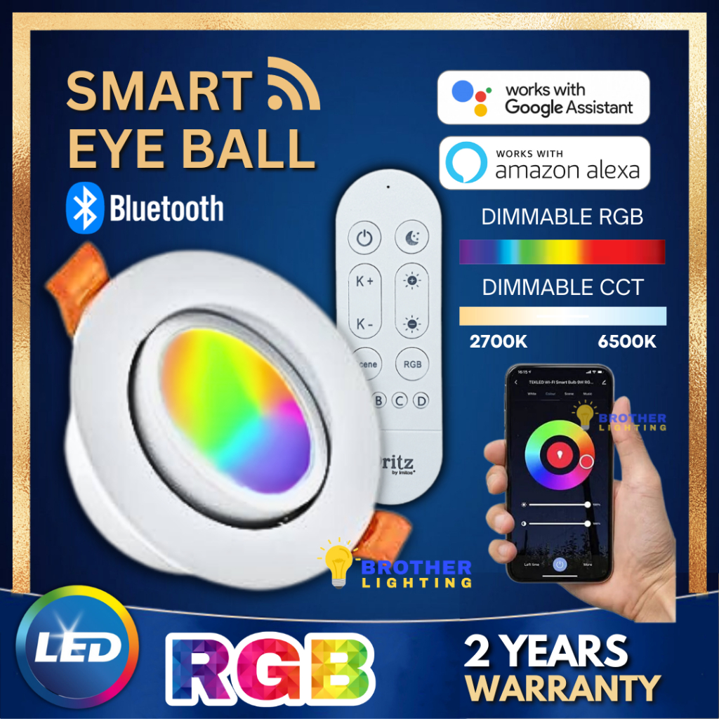 Smart LED Eye Ball Downlight Spot Lamp 7W Tuya Bluetooth WIFI RGB ...