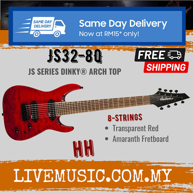 "Jackson JS32-8Q DKA HT - JS Series Dinky Arch Top Electric Guitar ...