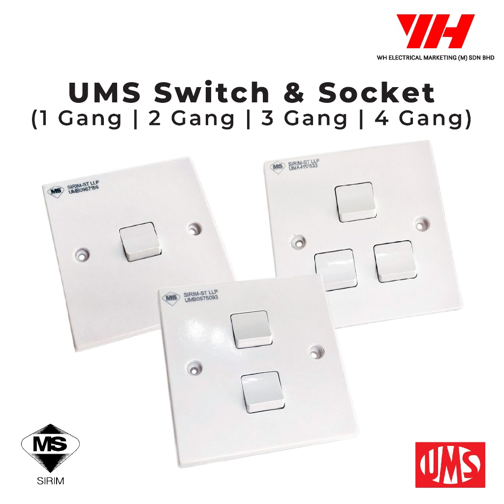 UMS Gang Switches & Sockets || Suis | Shopee Malaysia