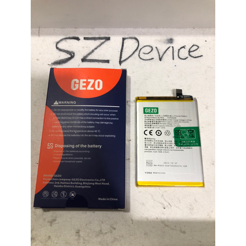 GEZO Original Battery Realme 7I ( BLP803 ) 1 year warranty | Shopee ...