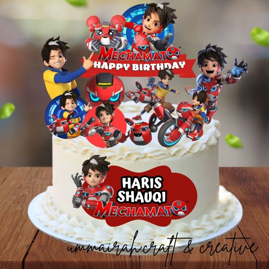 MECHAMATO Cake Topper Decoration Birthday Party( Can Add Name ...