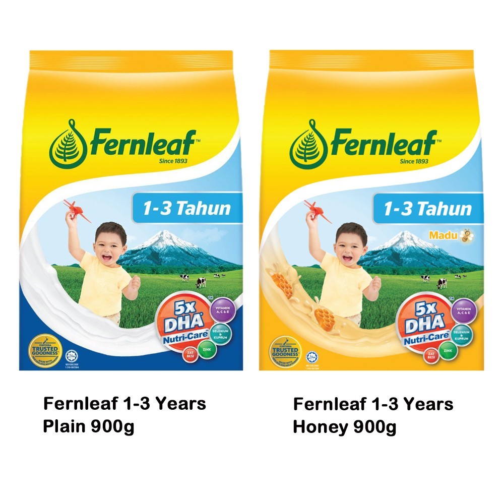 Fernleaf Milk Powder for Children 1 - 3 years Plain (900g) x 3 PACK ...