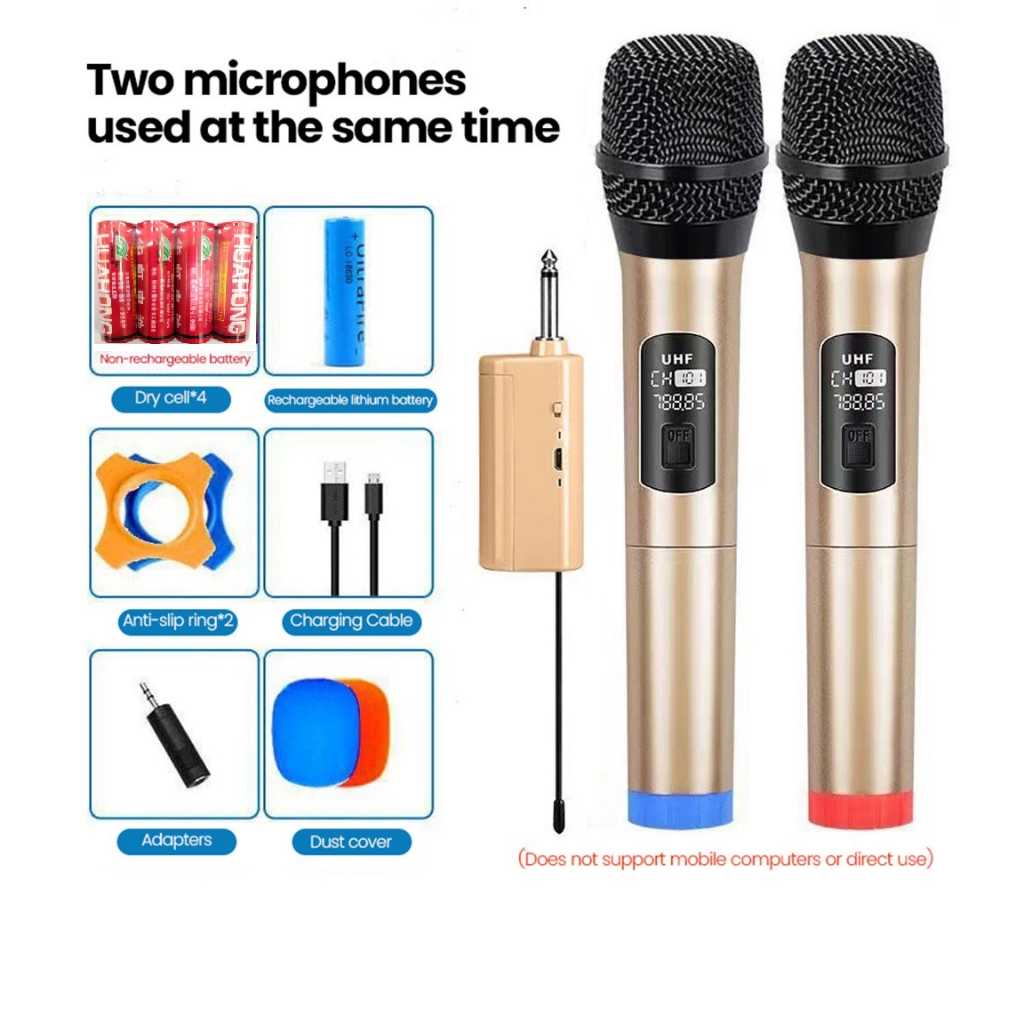 🔥Ready Stock🔥Professional Wireless Dynamic Vocal Microphone Dual/single mic microfono mikrofon ...