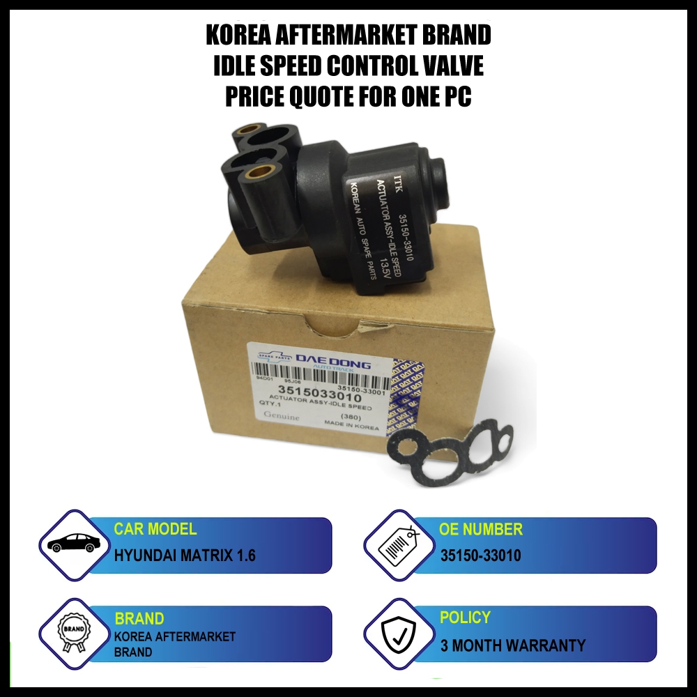 Hyundai Matrix 1.6 Korea Aftermarket Idle Speed Control Valve (35150 ...