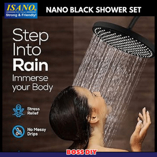 ISANO Nano Black Rain Shower Head Round Square 1601SH /1602SH /1603SH ...
