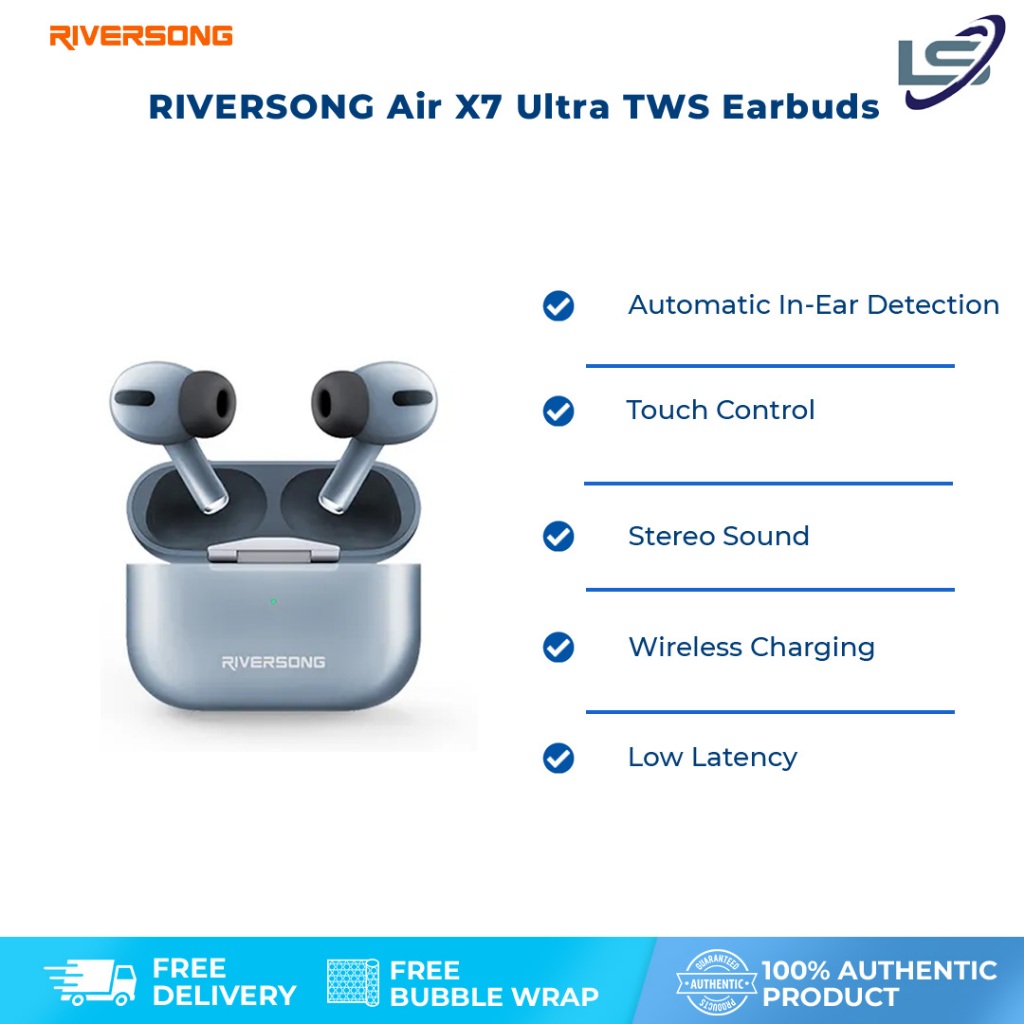 RIVERSONG Air X7 Ultra TWS Earbuds | Stereo Sound | Touch Control ...