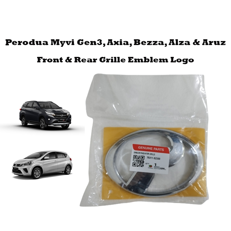 Perodua Myvi Gen3, Axia, Beeza & Aruz Front And Rear Grille Emblem Logo ...