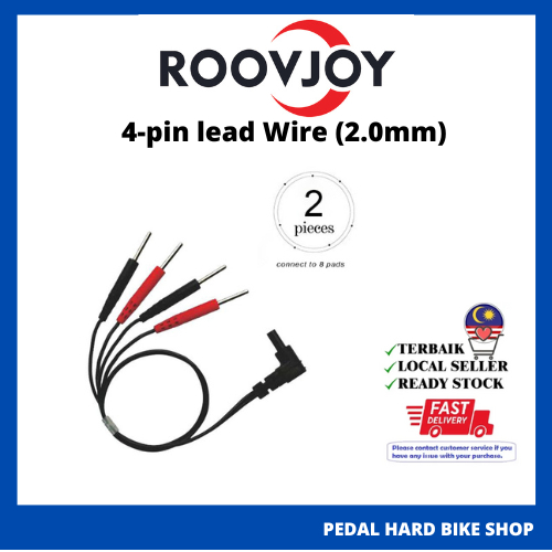 Roovjoy TENS Unit Electrode Wires for Pads a paif of 4-pin Lead Wires ...