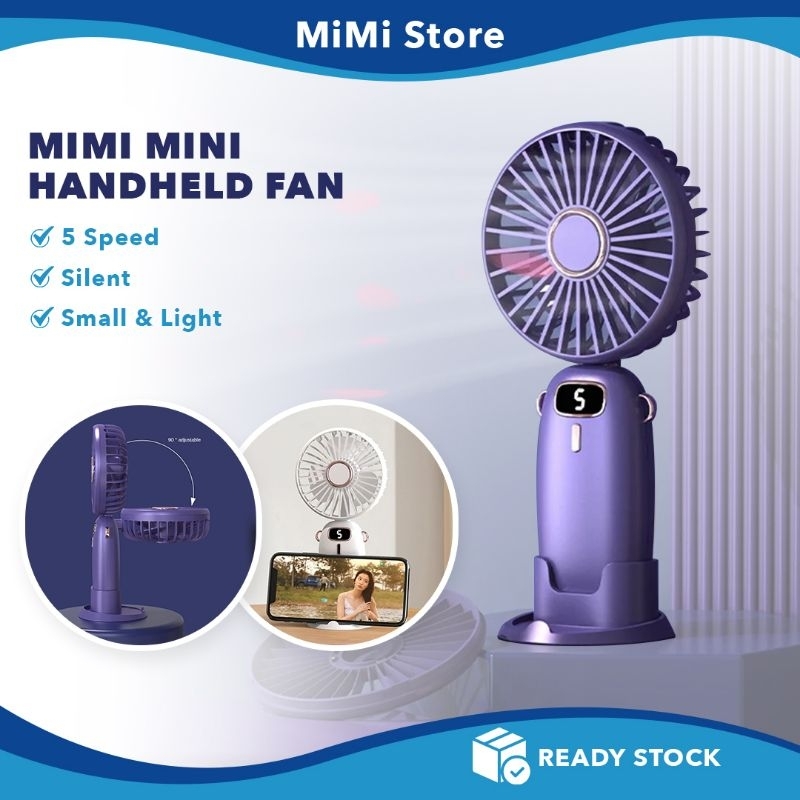 MiMi USB Mini Fan Portable Folding Neck Fan Adjustable Fan Phone Stand ...