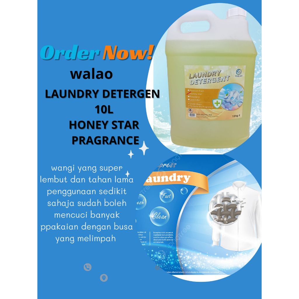 Laundry Detergent Liquid [10L] HONEY STAR WALAO Sabun Basuh Baju (READY ...