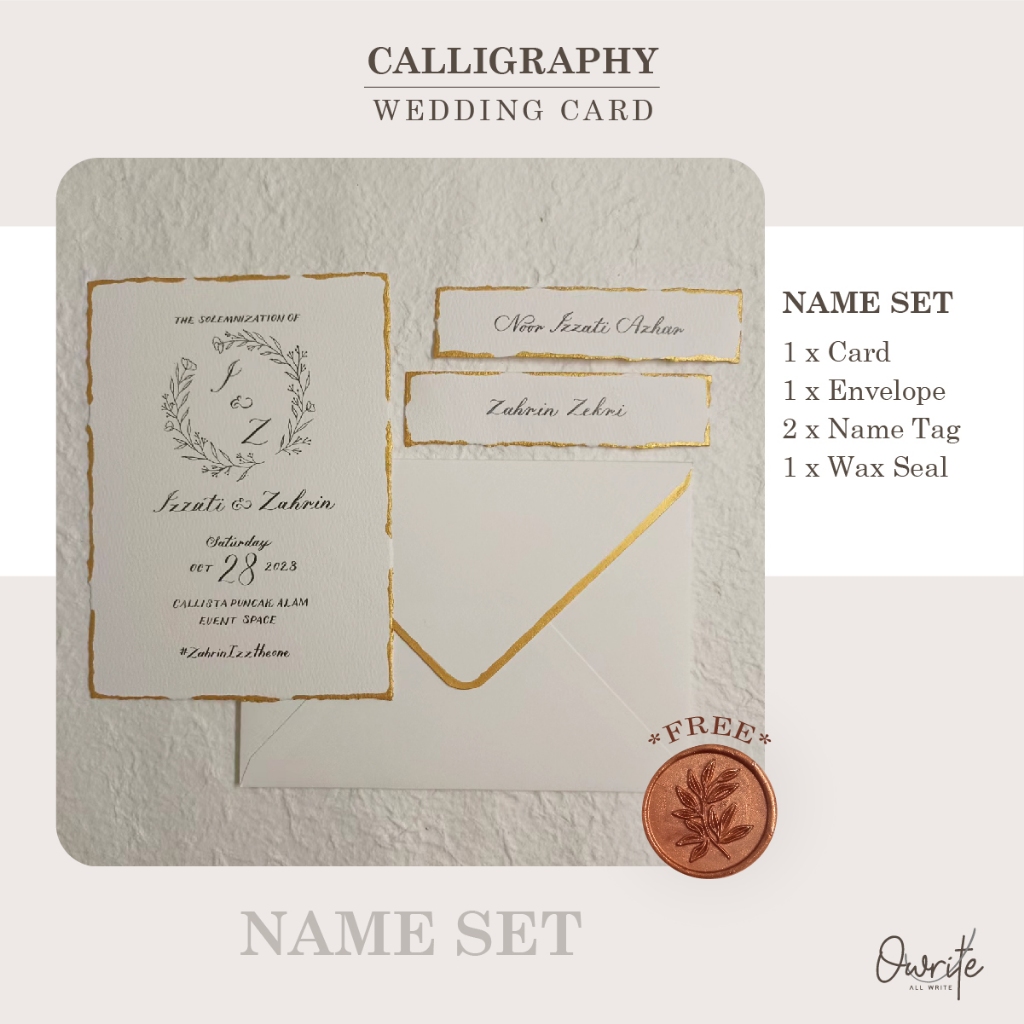 *Refined Handmade Wedding Card & Love Letter* Card with Calligraphy ...