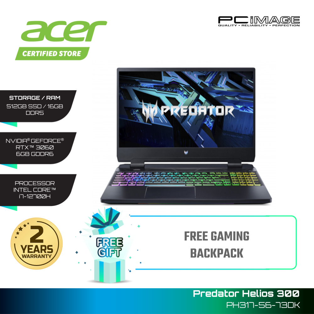 ACER PREDATOR HELIOS 300 PH317-56-73DK I7-12700H/16GB DDR5/512GB SSD ...