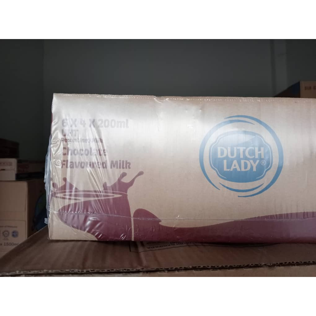 Dutch Lady UHT Milk (1 carton x 24 kotak 200ml) Chocolate / Full Cream ...