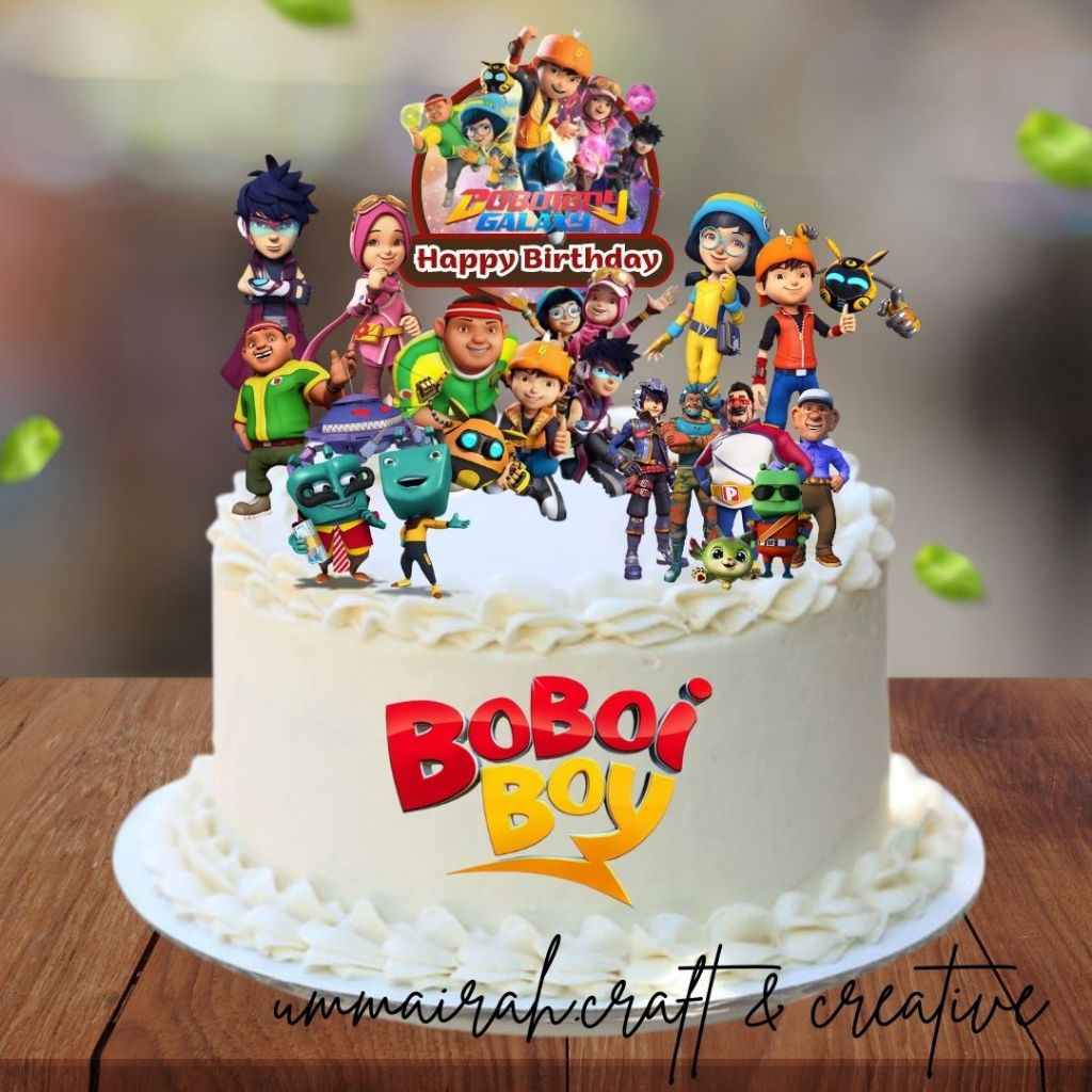 BOBOIBOY Cake Topper Decoration Birthday Party( Can Add Name ) | Shopee ...
