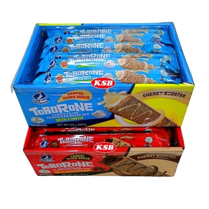 【12g x 30pcs】Twinfish Toborone Center Filled Triangular Wafer Bar Milk ...