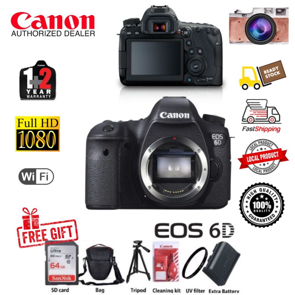 Canon EOS 6D DSLR Camera w/ 24-105mm f/4L IS II USM Kit Lens 20.2MP ...