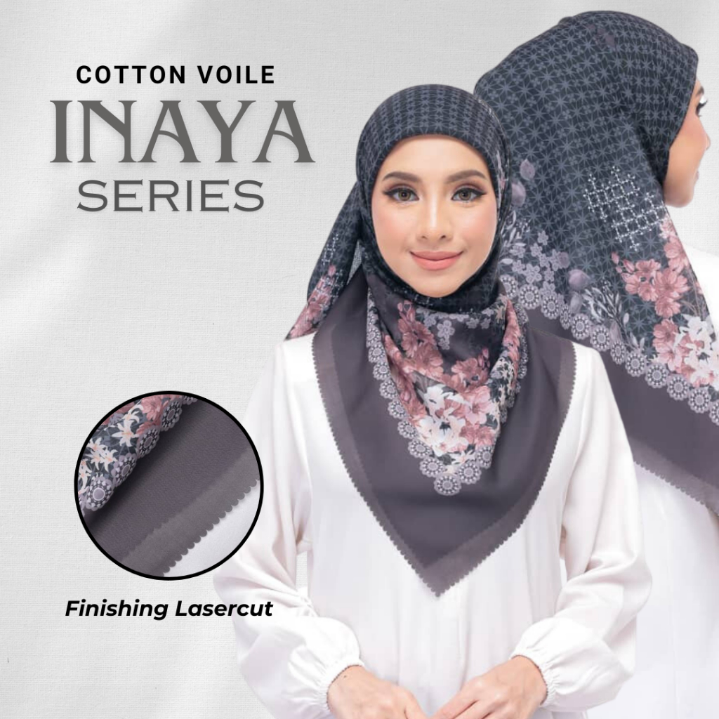 Tudung Bawal Cotton Corak | Bawal Cotton | Bidang 45 | Shopee Malaysia