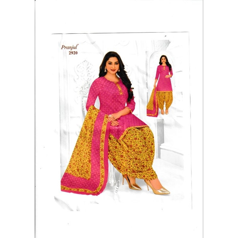 [3XL-5XL] PRANJUL Cotton Patiala Punjabi Suit Readymade / Baju ...