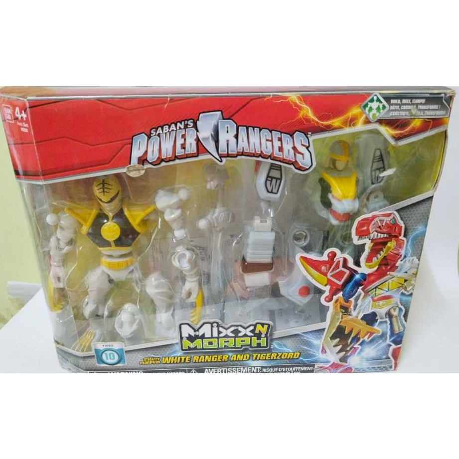 Power Rangers Mixx N Morph Mighty Morphin White Ranger & Tigerzord ...