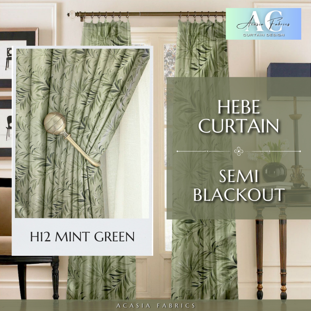 (H12) Hebe Curtain Langsir Bercorak Bunga/Langsir Tingkap (HOOK/RING ...