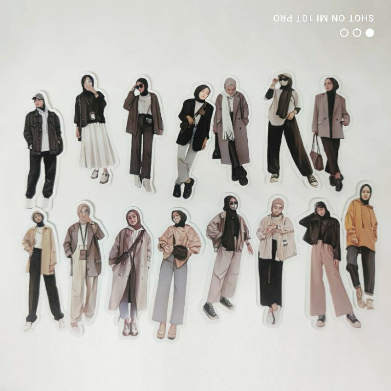 Hijab sticker / Girl Sticker 15pcs (Set 8) | Shopee Malaysia