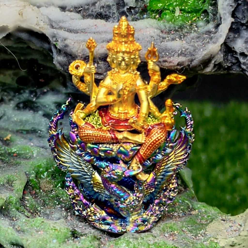 泰国佛牌泰国佛牌 Item 4 Phra Prom Buddhist 大梵天王四面神 Lp Nikom Mass chanted Wat Pa ...