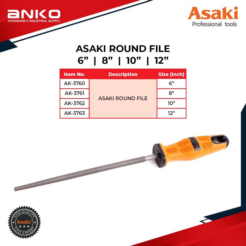 ASAKI ROUND FILE 6” | 8” | 10” | 12” | Shopee Malaysia
