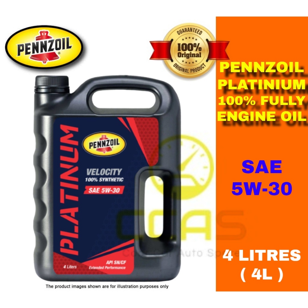 Pennzoil Platinum Velocity 5W-30 4L 100% Fully Synthetic Engine Oil ...
