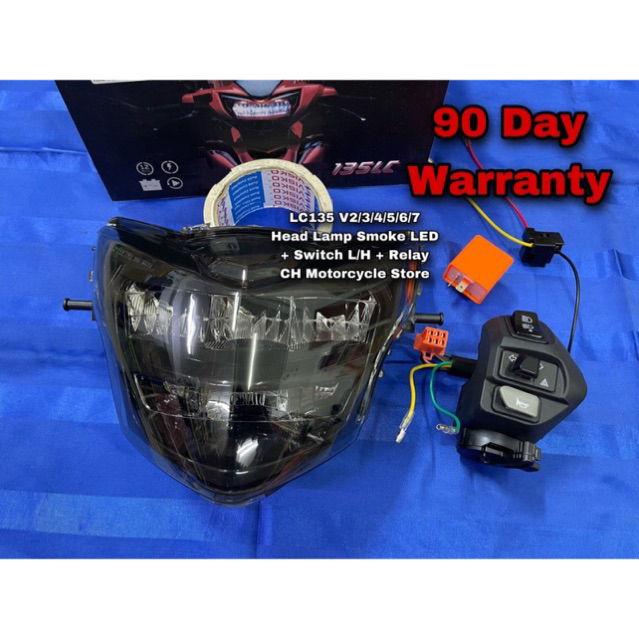 30 Day Warranty LC135 Head Lamp LED Smoke V2 V3 V4 V5 V6 V7 Headlamp Lampu Kepala Putih Original ...