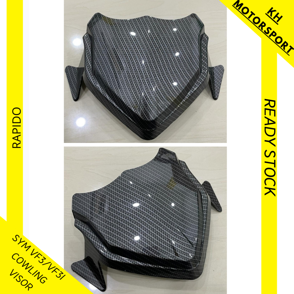 RAPIDO Cover - SYM VF3/VF3I Cowling Visor [ Carbon ] | Shopee Malaysia
