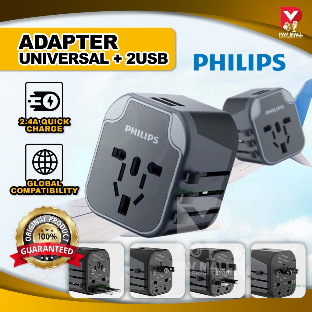 Philips Travel Adapter Universal | Plug Converter UK EU International ...