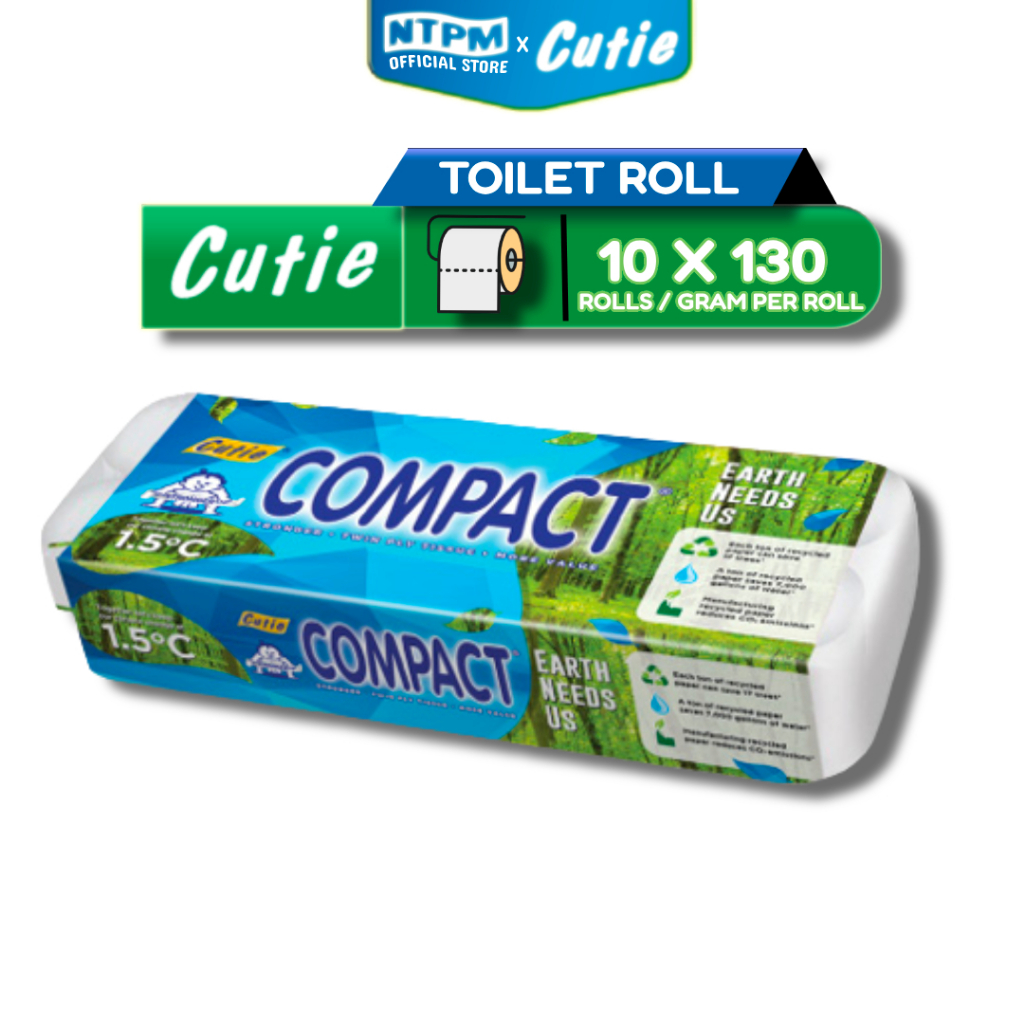 Cutie Compact Eco-Friendly Toilet Rolls (BLUE) (130GRAM x 10RL) | Shopee Malaysia
