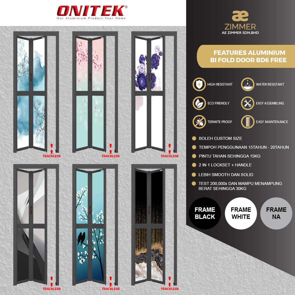 AE Zimmer Onitek BD6 Free CUSTOM MADE / Toilet Door, bifold, Pintu ...