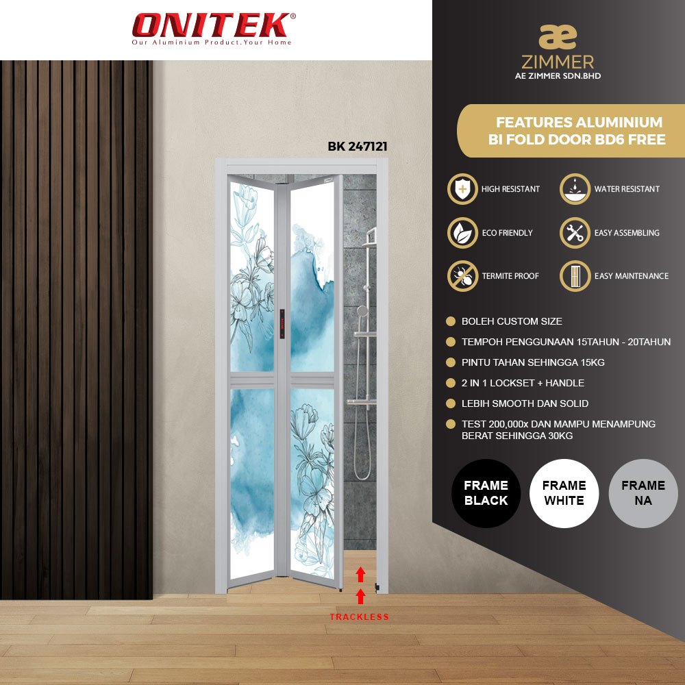 AE Zimmer Onitek BD6 Free CUSTOM MADE / Toilet Door, bifold, Pintu ...